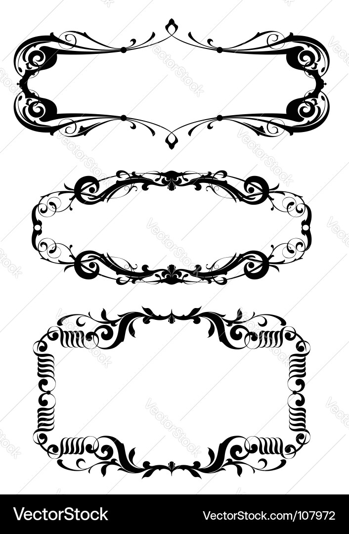 Ornate Victorian Frame Collection Royalty Free Vector Image