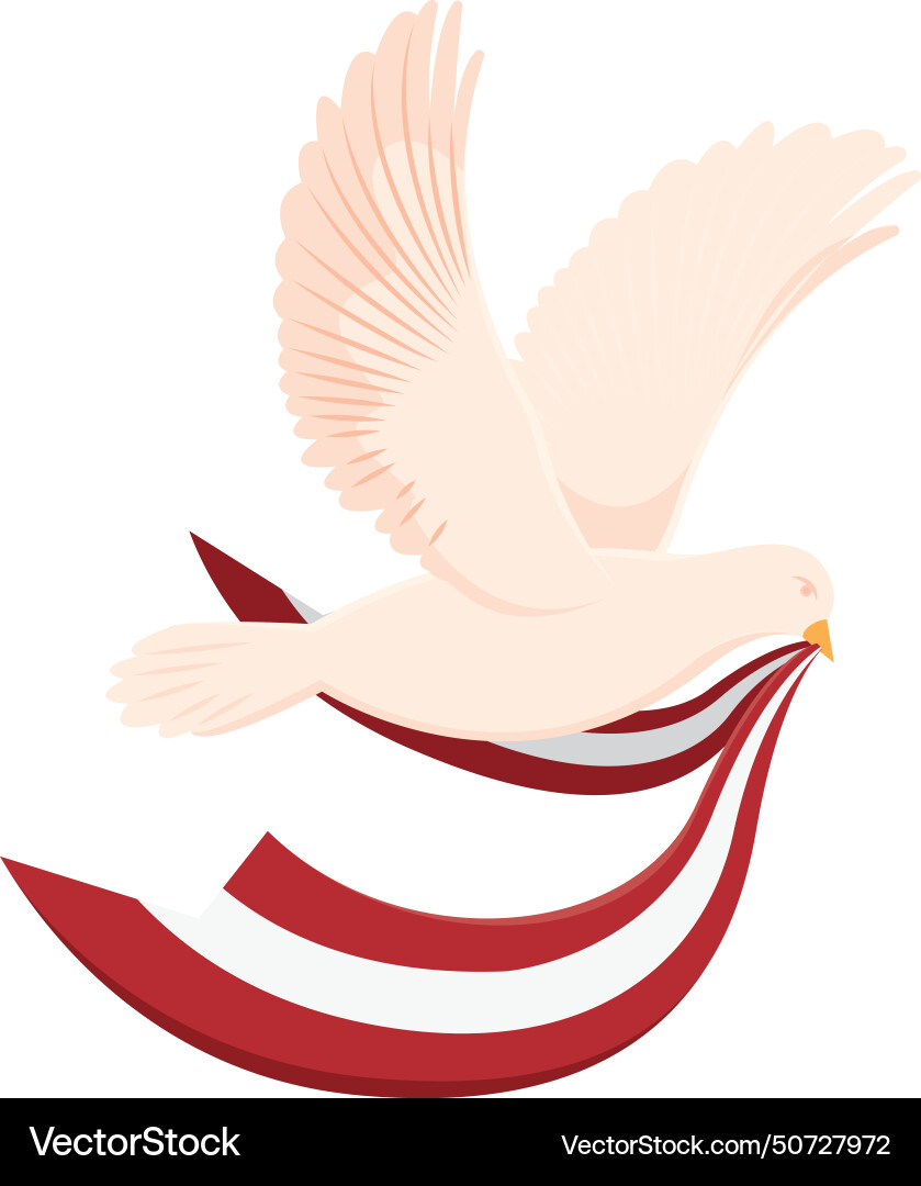 Peace dove character with flag Royalty Free Vector Image