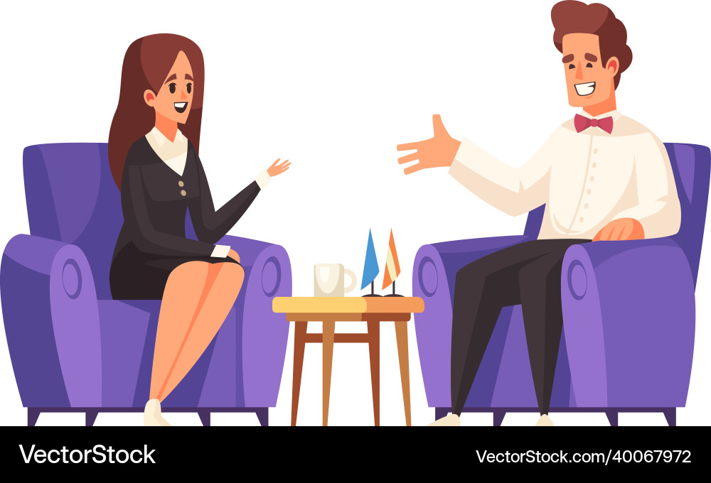 Political interview show composition Royalty Free Vector