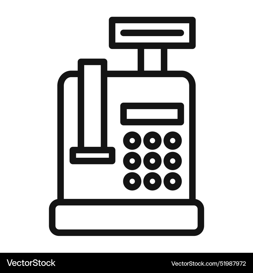 Pos system cash register icon for storefronts Vector Image