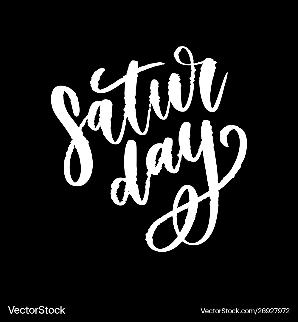 Saturday logo template lettering calligraphy text Vector Image