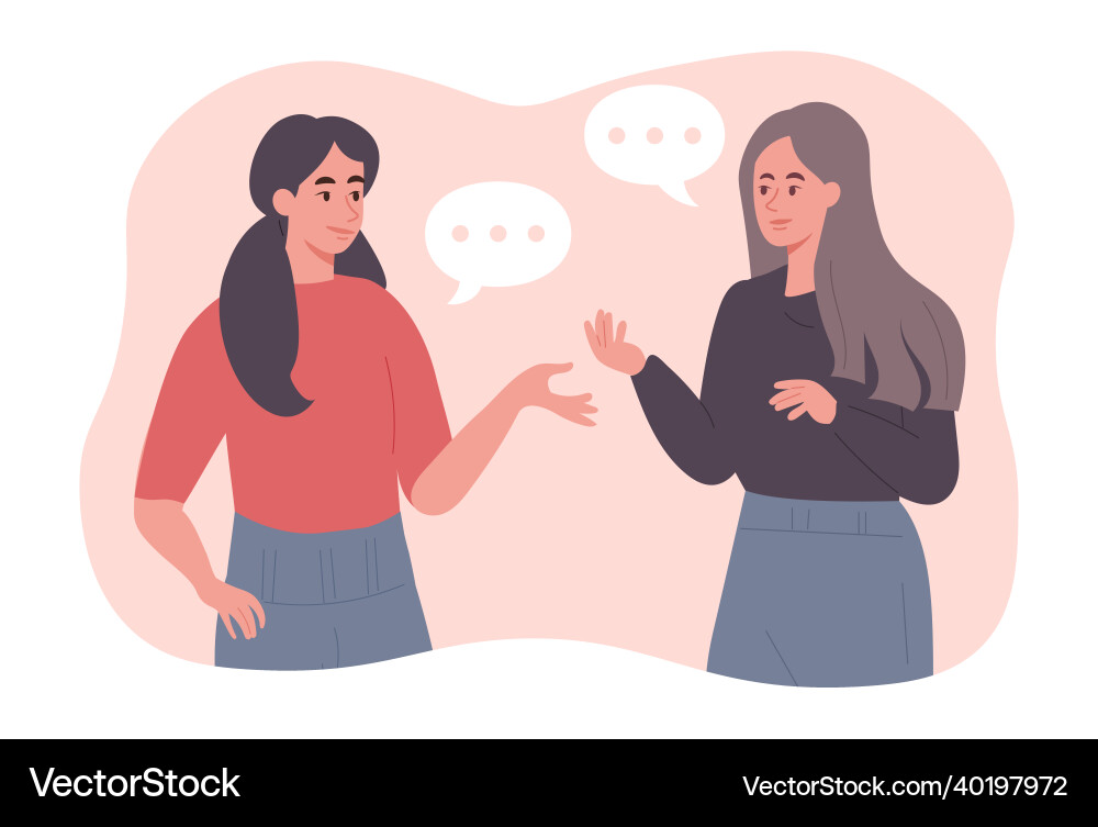 Two women talking to each other concept Royalty Free Vector