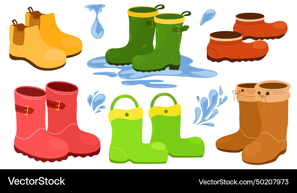 1530 boots set Royalty Free Vector Image - VectorStock