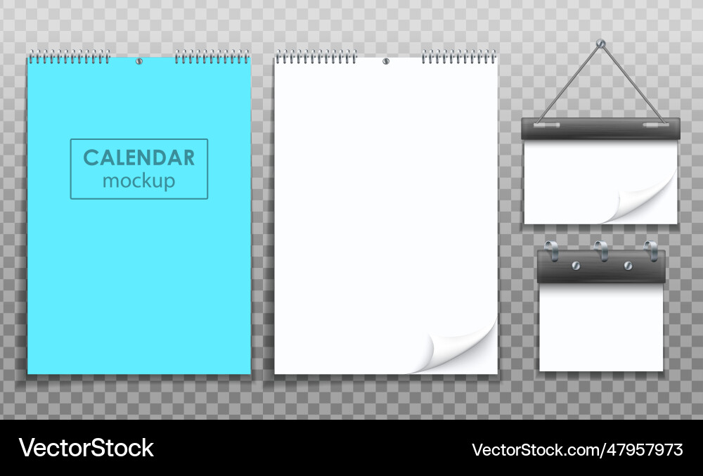 Calendar mockup set Royalty Free Vector Image - VectorStock