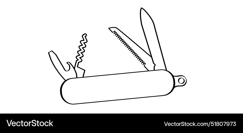 Cartoon jackknife multitool tools pen knife icon Vector Image