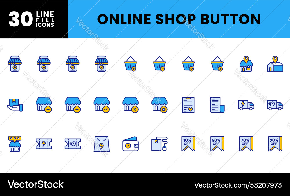 Icon set online store shopping ecommerce Vector Image