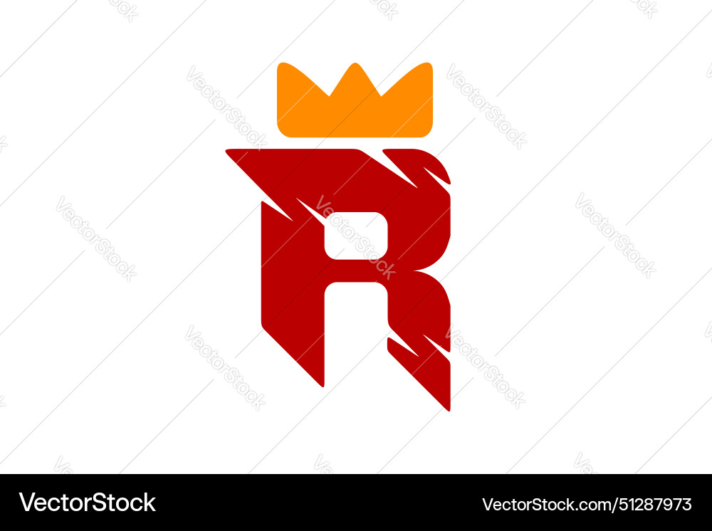 Letter r king logo Royalty Free Vector Image - VectorStock