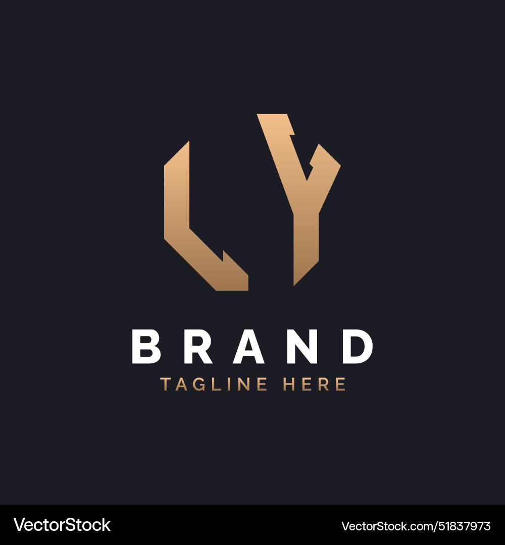 Ly logo design modern minimal elegant and luxury Vector Image