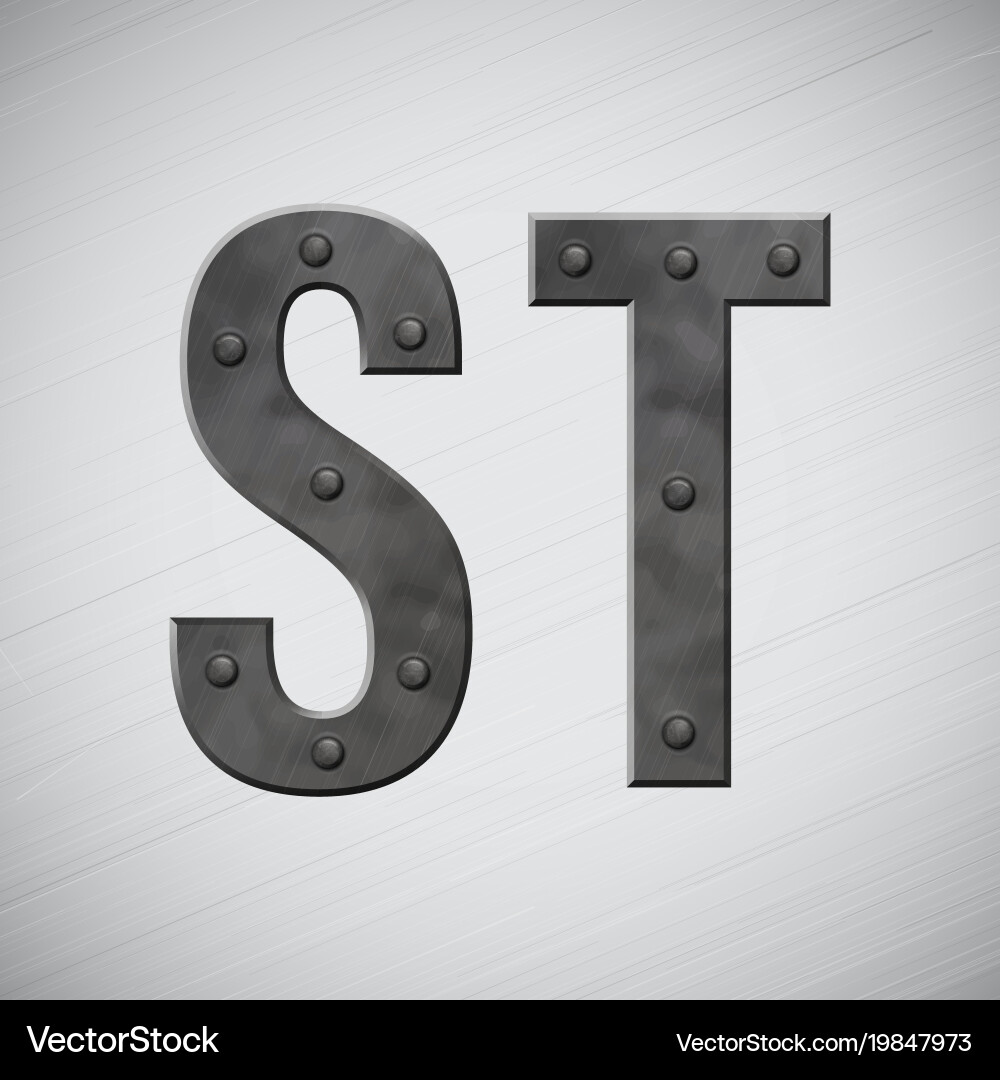 Metal letters Royalty Free Vector Image - VectorStock