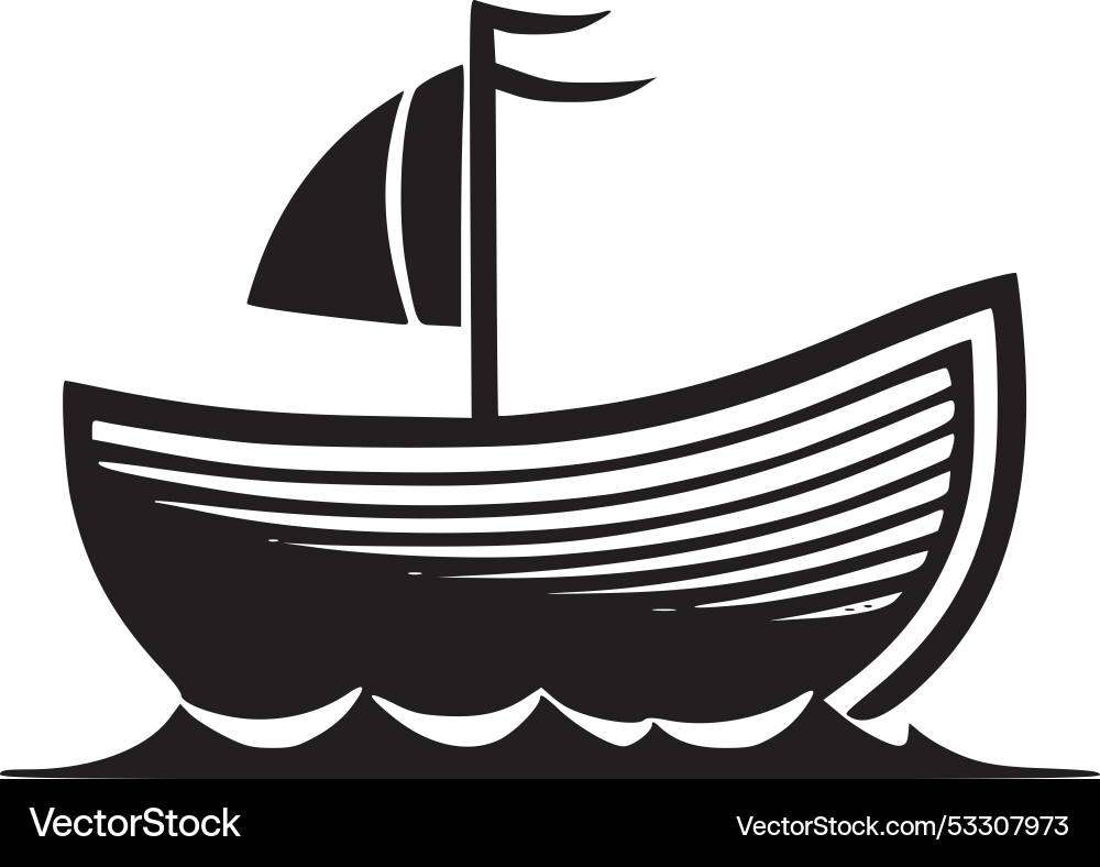 Minimalist Boat Icon Royalty Free Vector Image