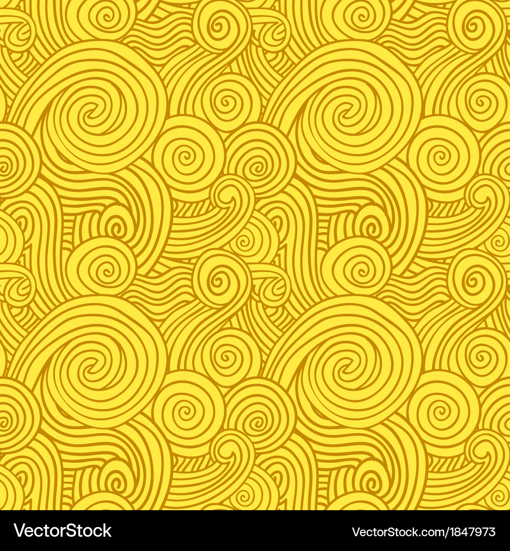 Seamless yellow swirls Royalty Free Vector Image