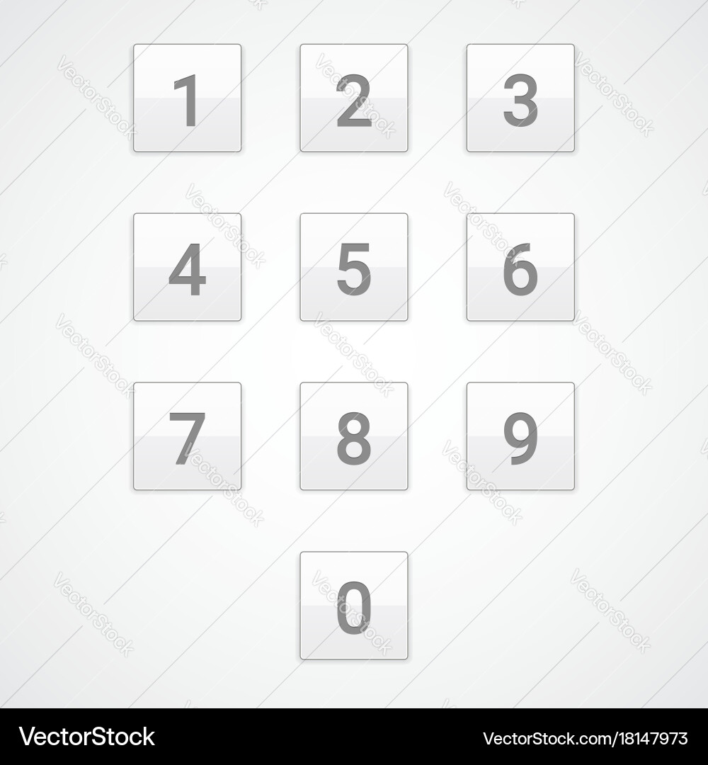 Set of 0-9 numbers Royalty Free Vector Image - VectorStock