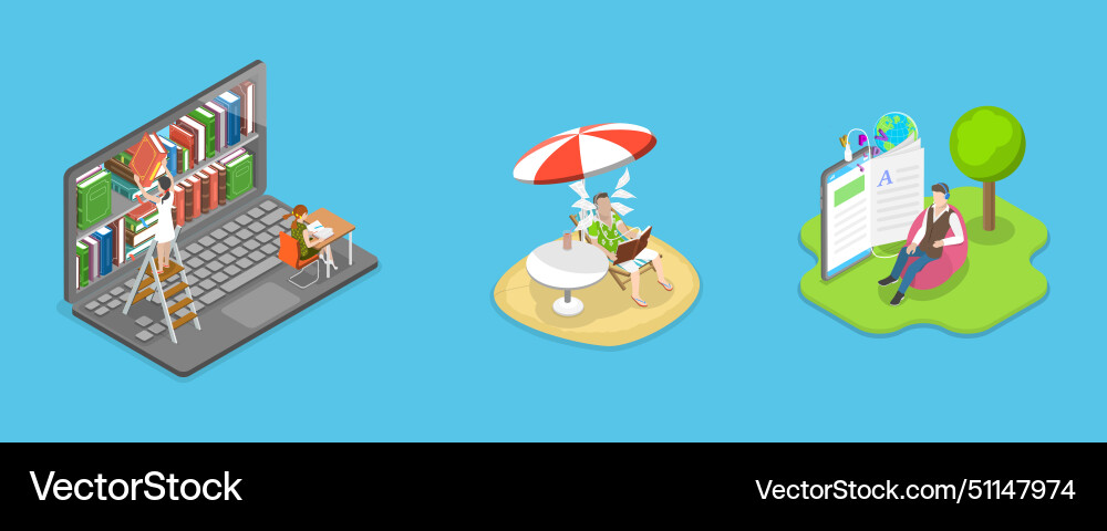 3d isometric flat Royalty Free Vector Image - VectorStock