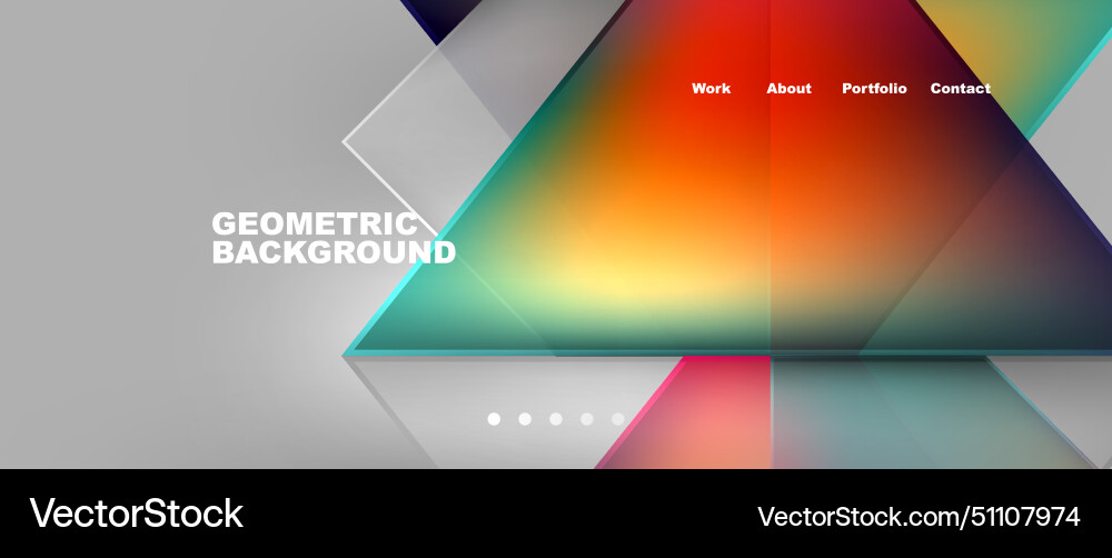 A geometric background with colorful triangles Vector Image