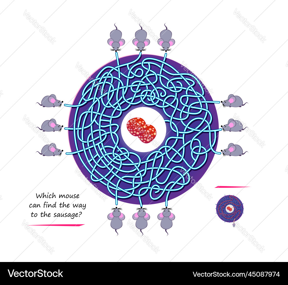 Best labyrinths which mouse can find the way Vector Image