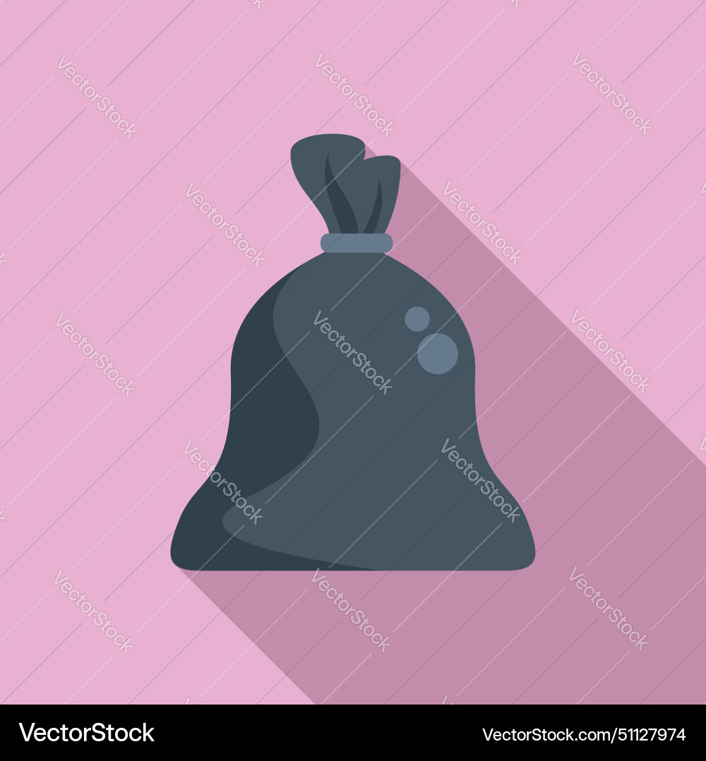 Big sack of garbage icon flat carry Royalty Free Vector