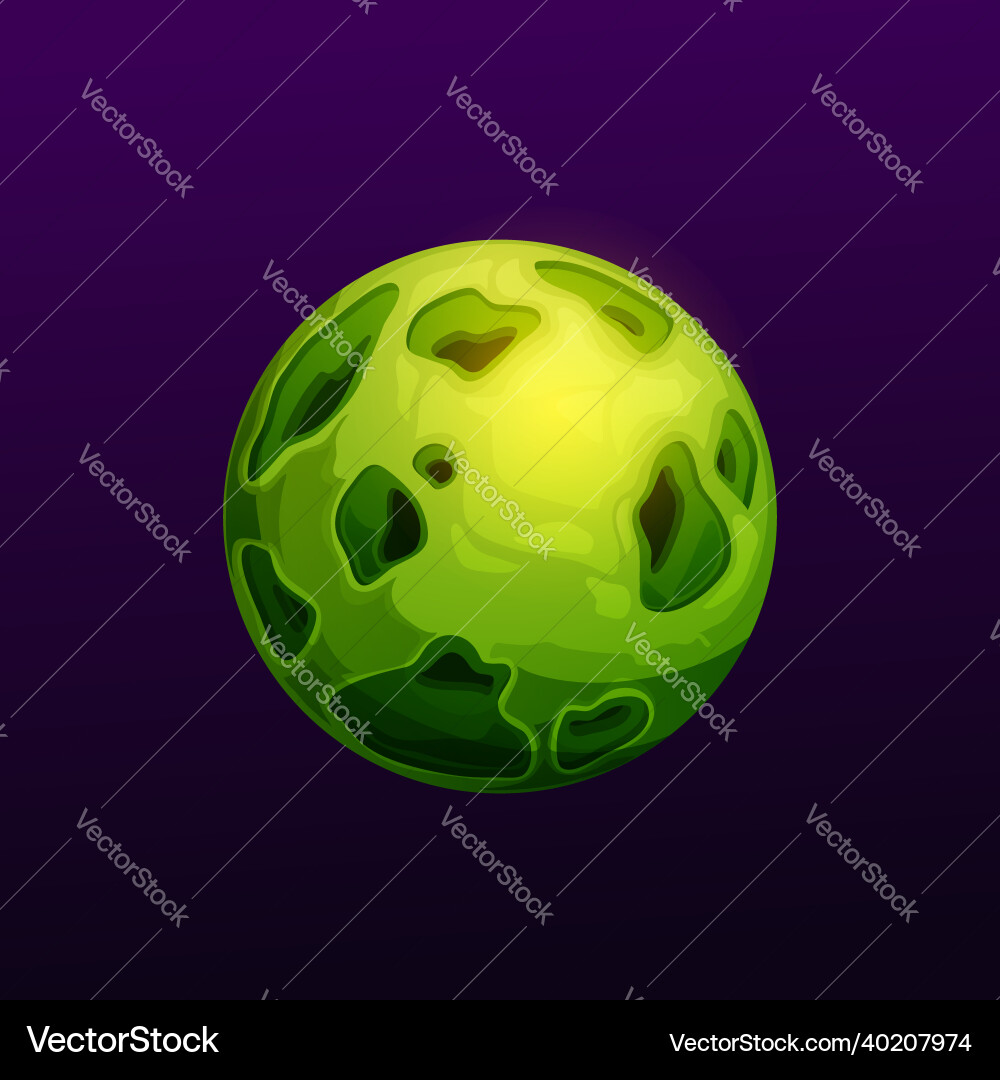 Cartoon eco planet green surface fiction world Vector Image