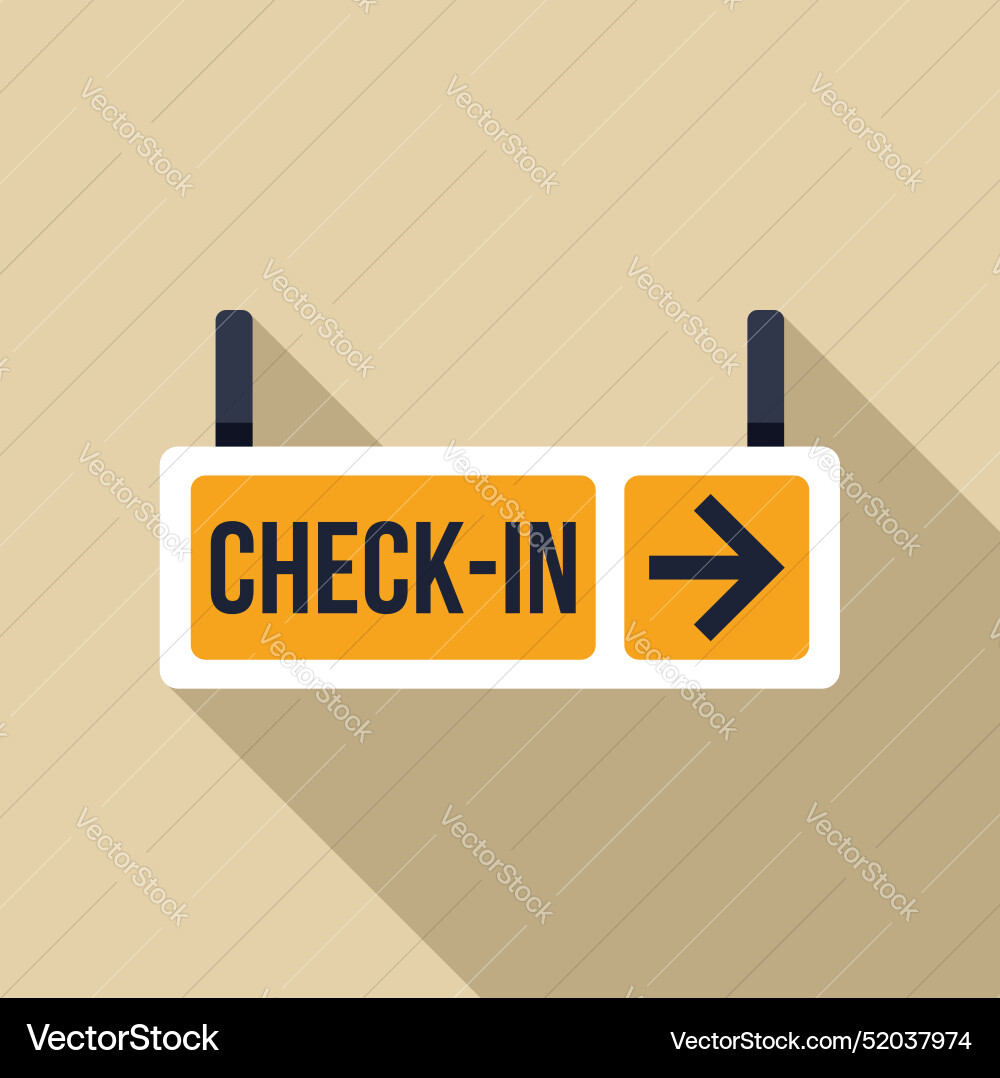 Check in sign showing direction airport Royalty Free Vector