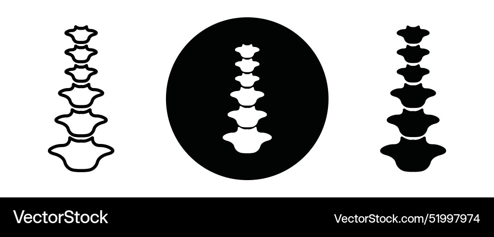 Human spine outline icon collection or set Vector Image