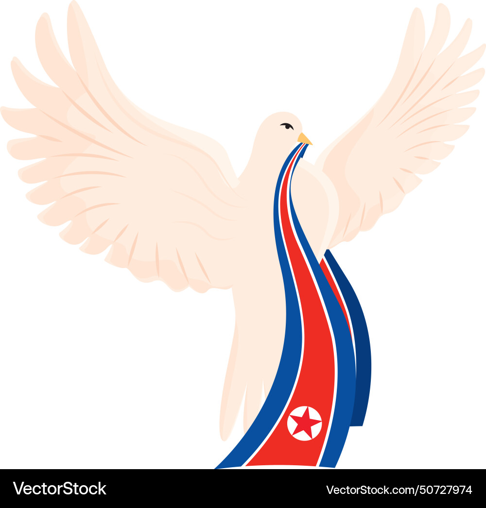 Peace dove character with flag Royalty Free Vector Image