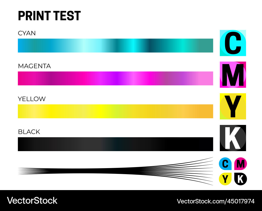 Print Test Cmyk Calibration With Color Royalty Free Vector