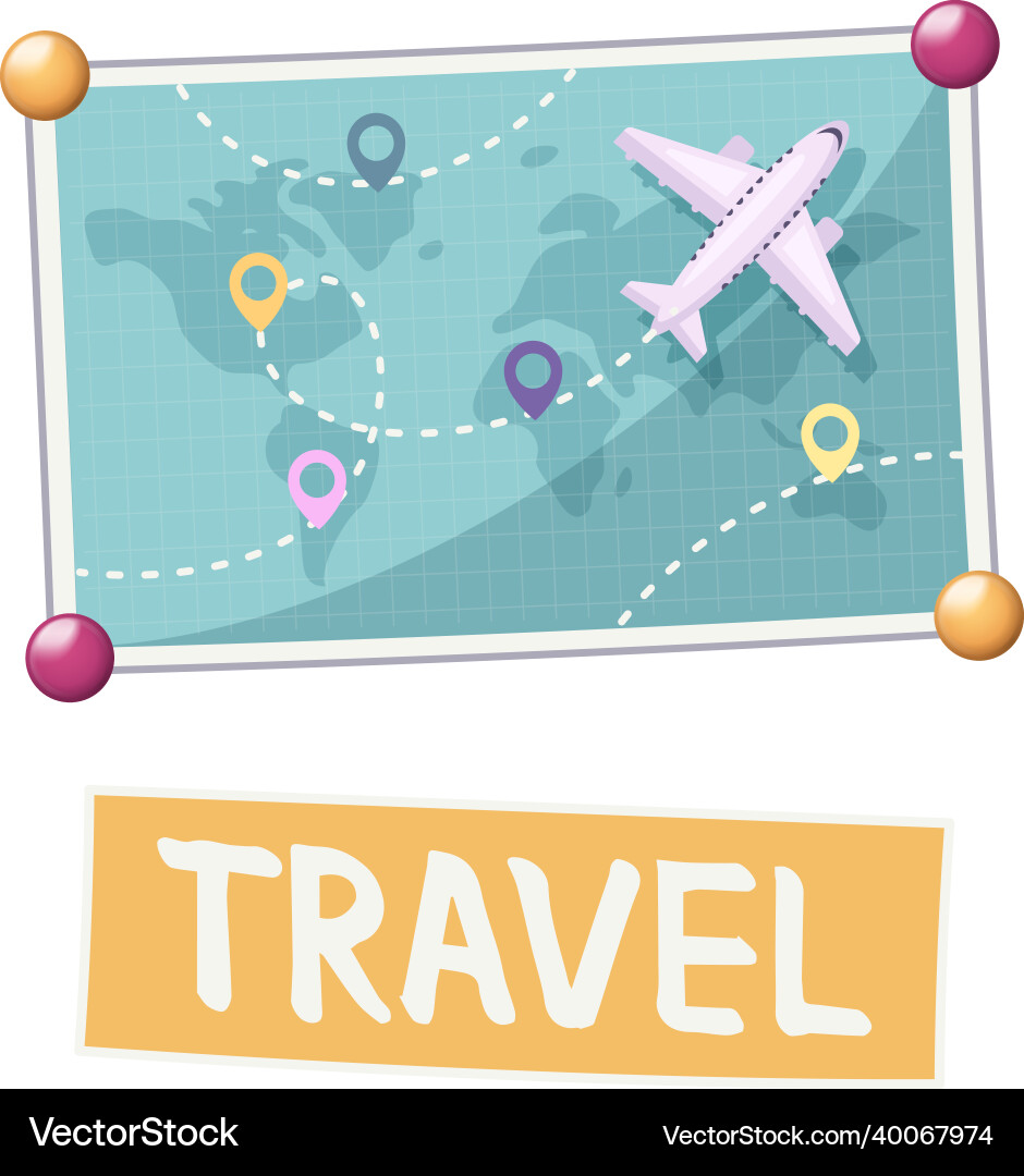 Travel vision board composition Royalty Free Vector Image