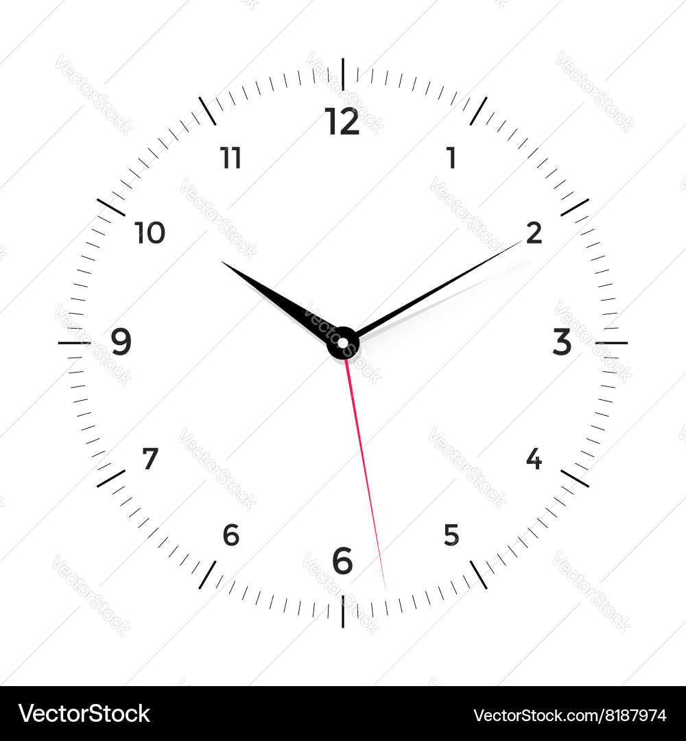 Weißes Zifferblatt mit schwarzem und rotem Zeiger