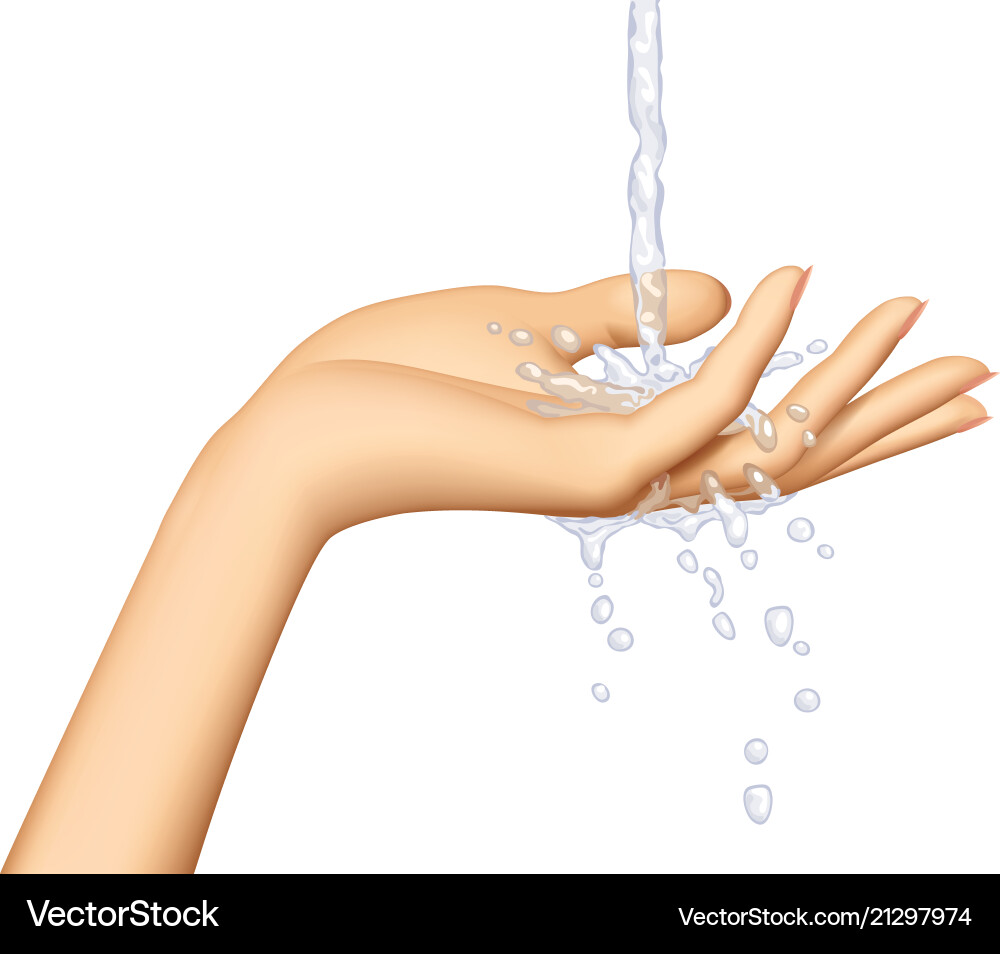 Woman's Hand with Water Stream Royalty Free Vector Image