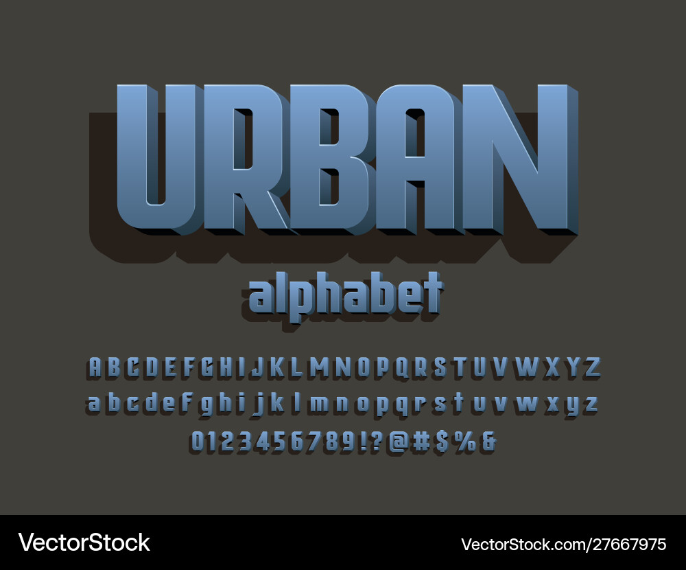 3d bold font Royalty Free Vector Image - VectorStock
