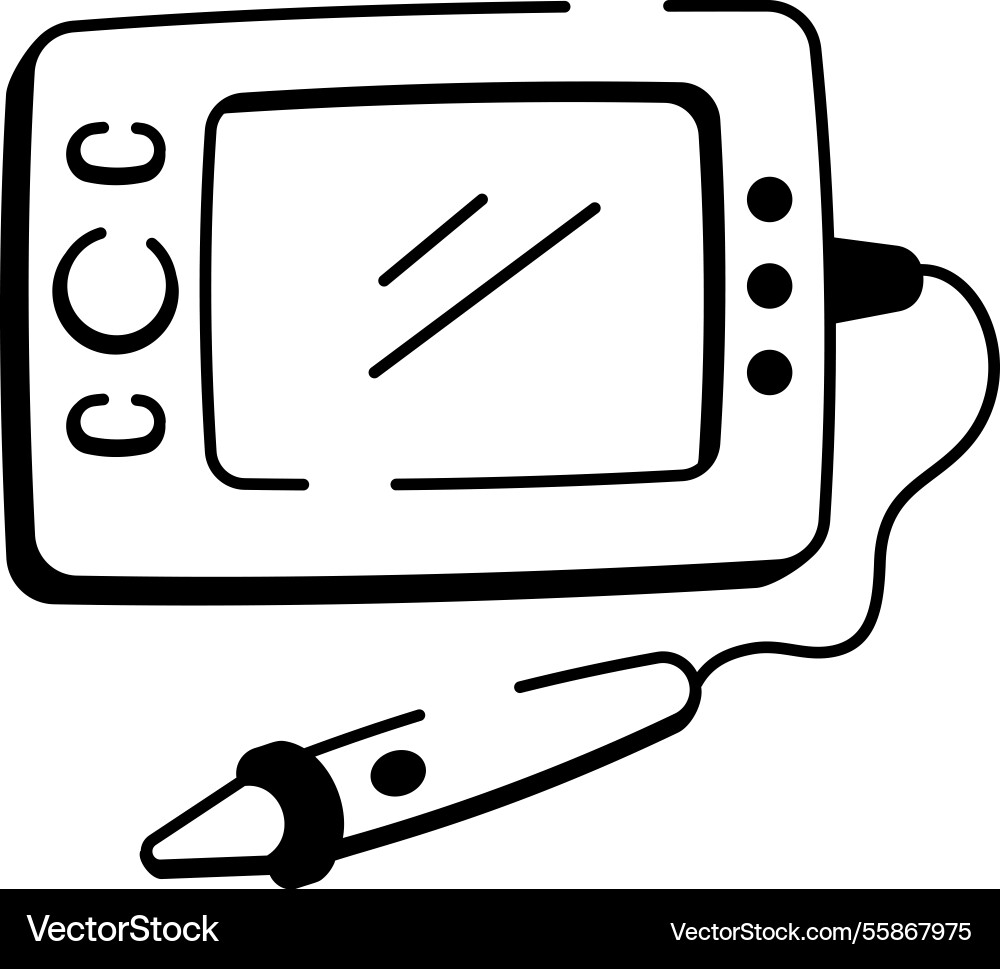 A hand drawn style icon of drawing tablet Vector Image