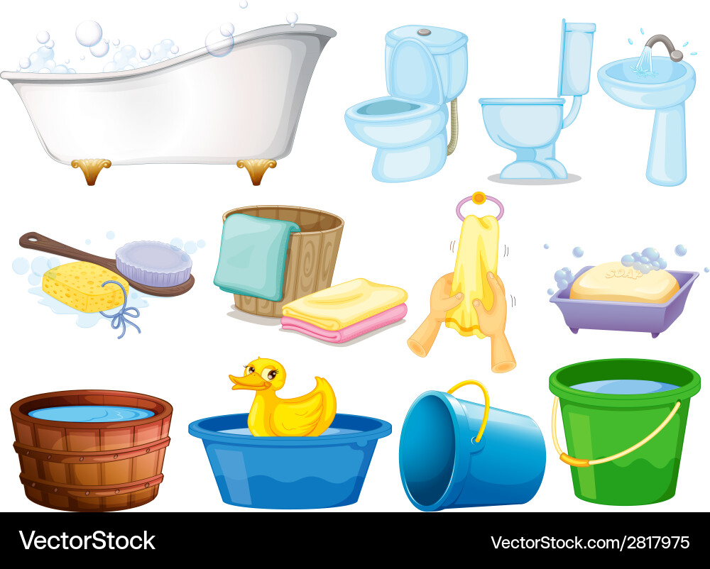 Bath set Royalty Free Vector Image - VectorStock