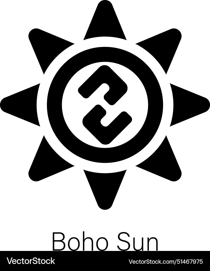 Boho sun Royalty Free Vector Image - VectorStock