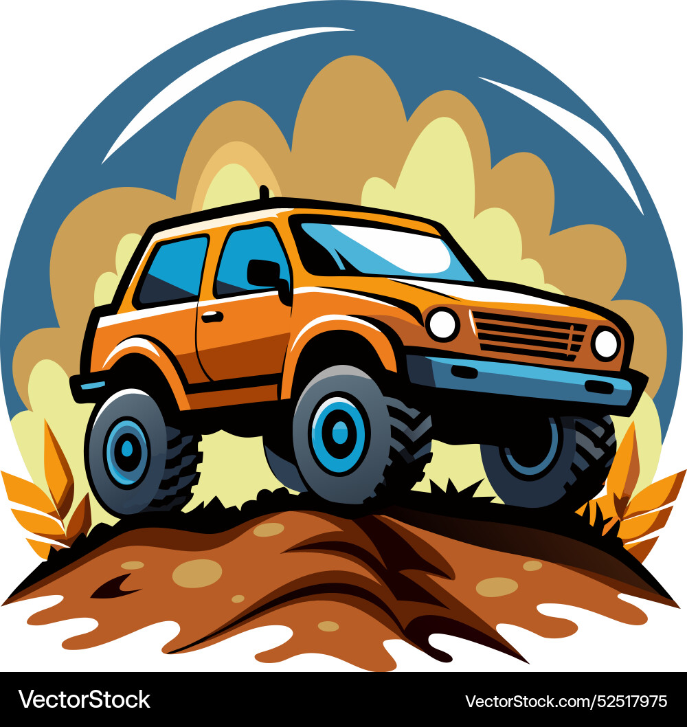 Create a off road car in mud 3 Royalty Free Vector Image