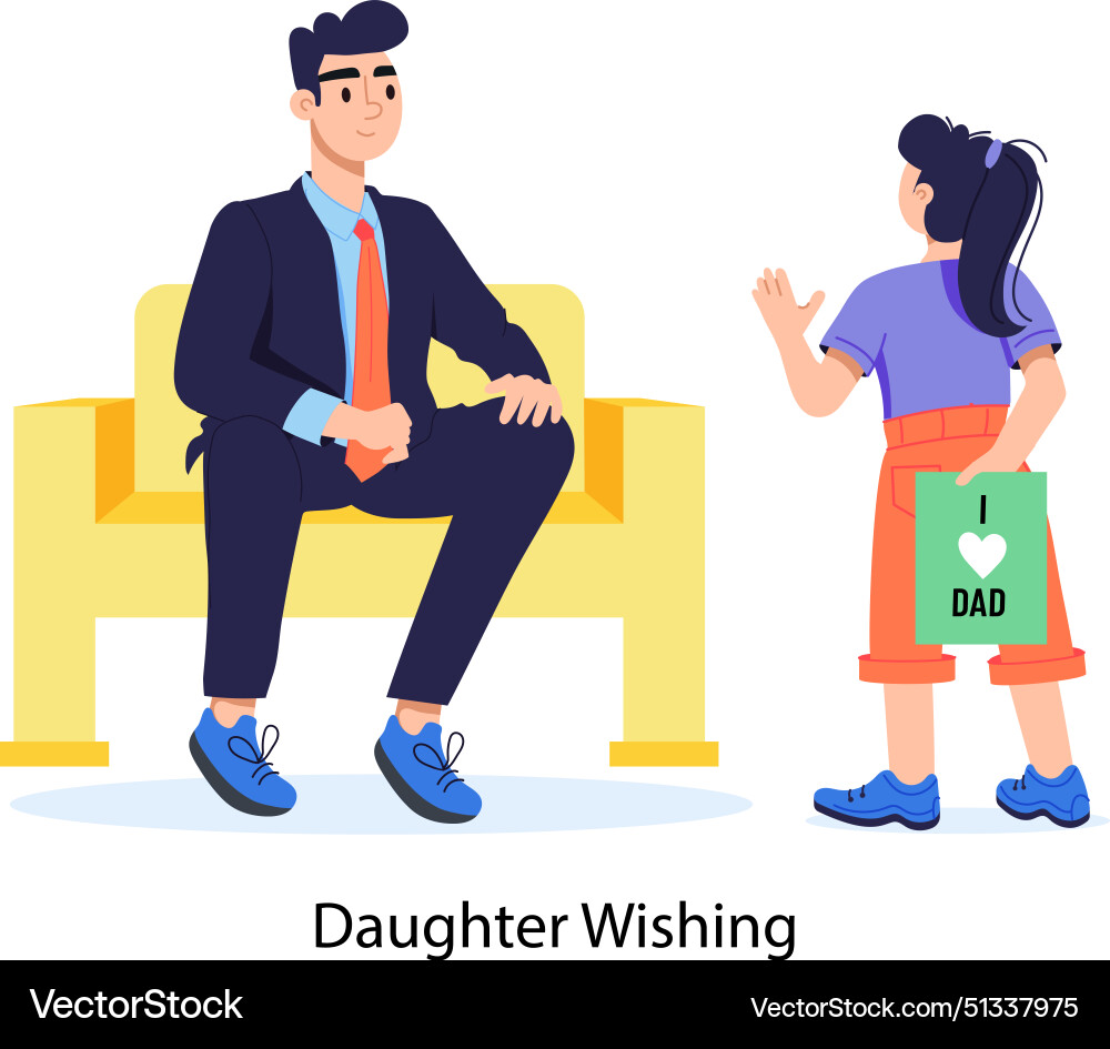 Daughter wishing Royalty Free Vector Image - VectorStock
