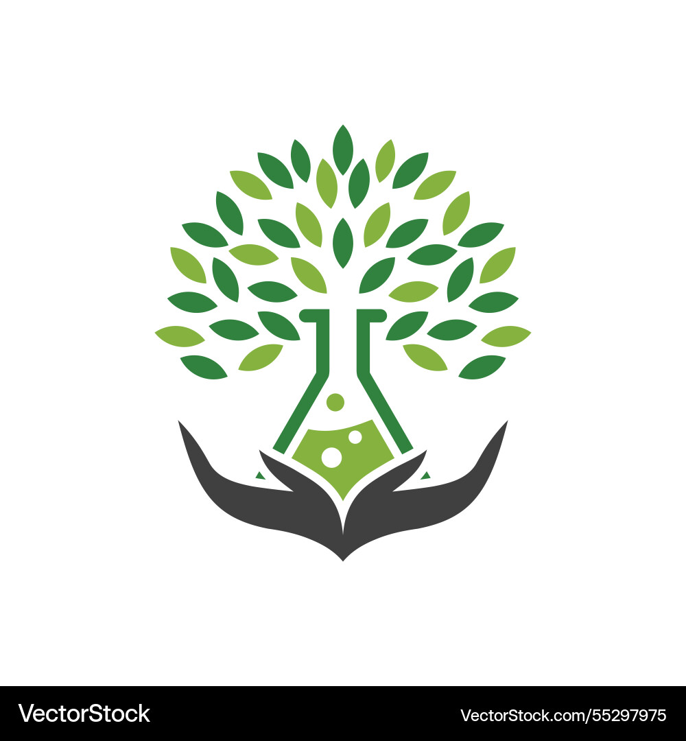 Eco-science logo design Royalty Free Vector Image