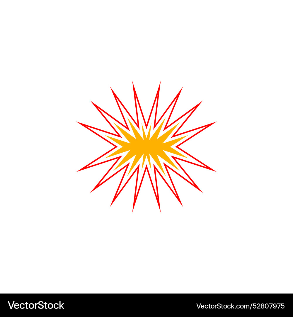 Explosion logo blast bang icon Royalty Free Vector Image