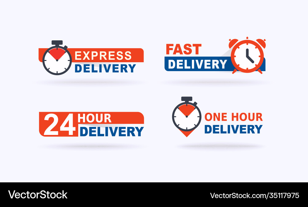 Fast Delivery Banners Set Royalty Free Vector Image