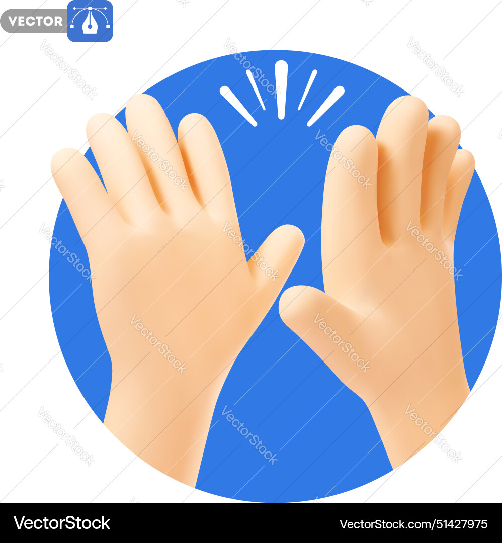 High five give me gesture label Royalty Free Vector Image