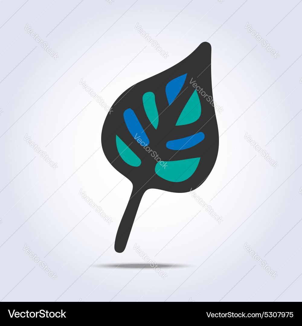 Leaf icon hand drawn Royalty Free Vector Image
