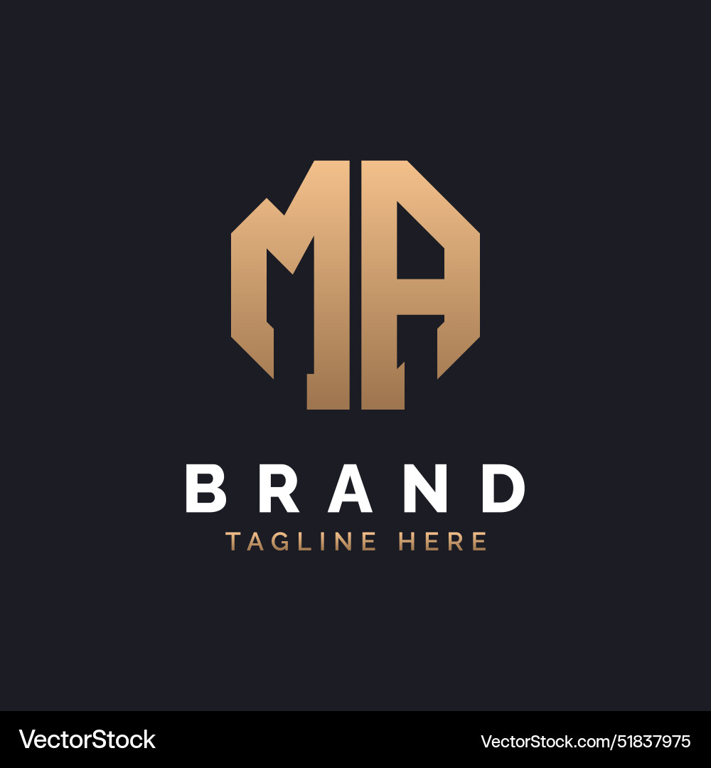 Ma logo design modern minimal elegant and luxury Vector Image