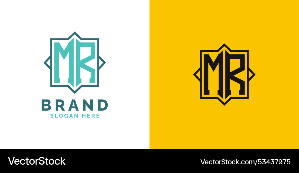 Modern mr monogram logo design initial letter mr Vector Image