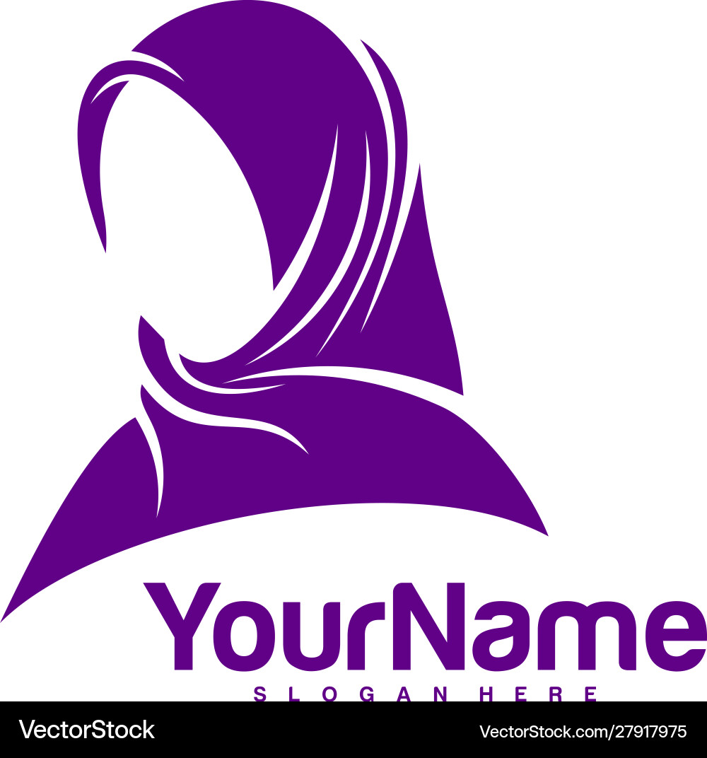 Muslimah hijab logo design template – Royalty-Free Vector | VectorStock