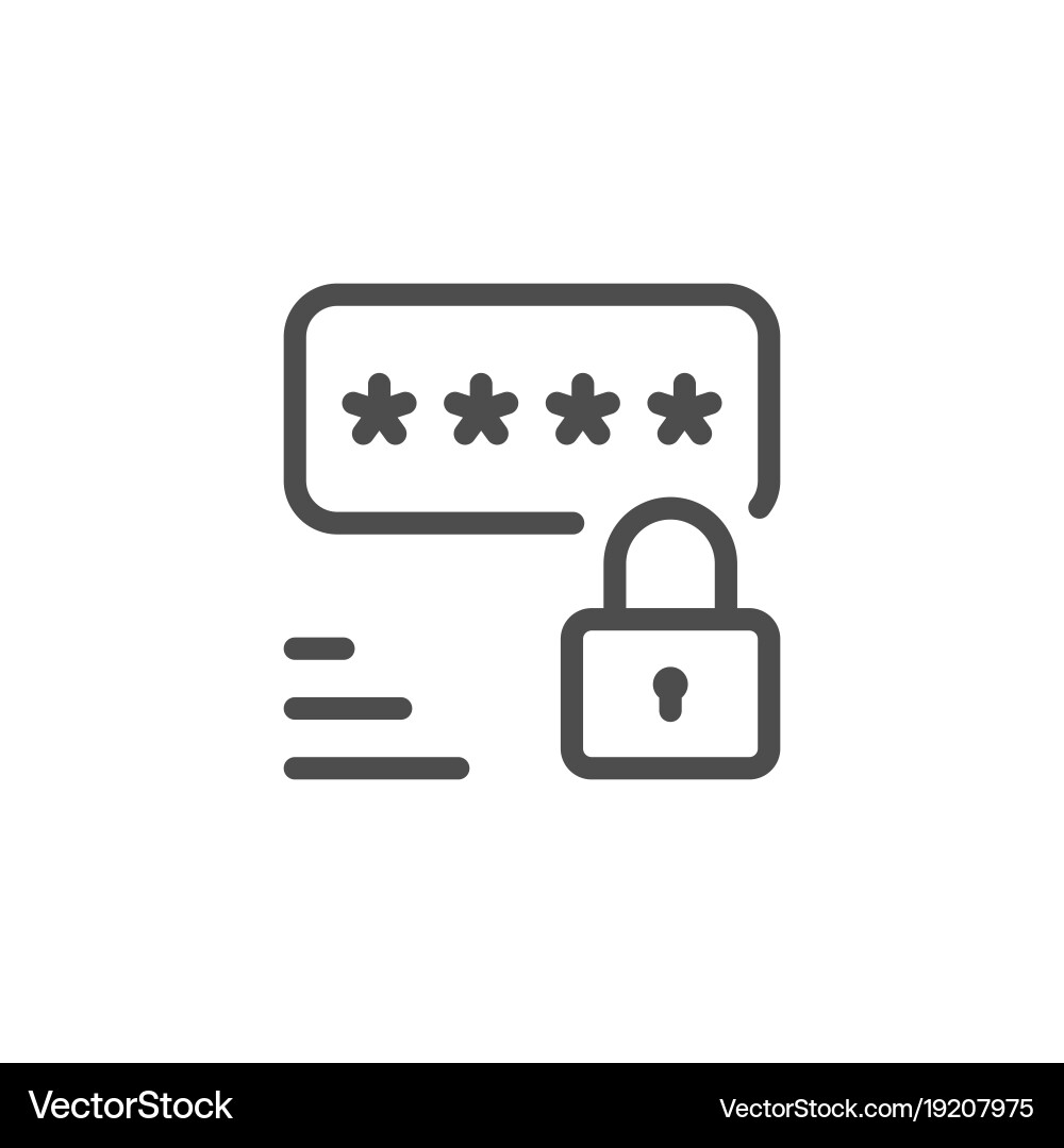 Password line icon Royalty Free Vector Image - VectorStock