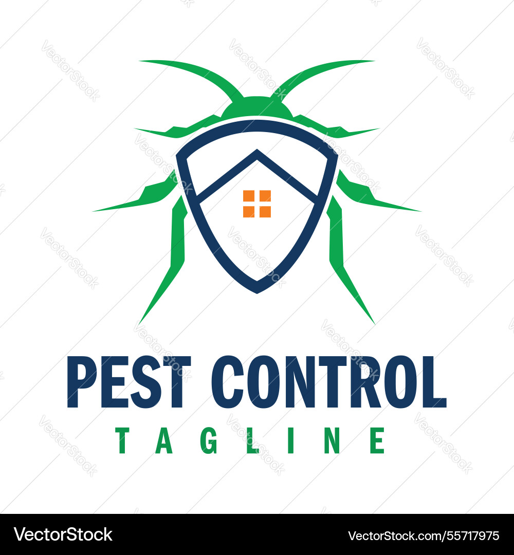 Pest control logo design template bug killer Vector Image