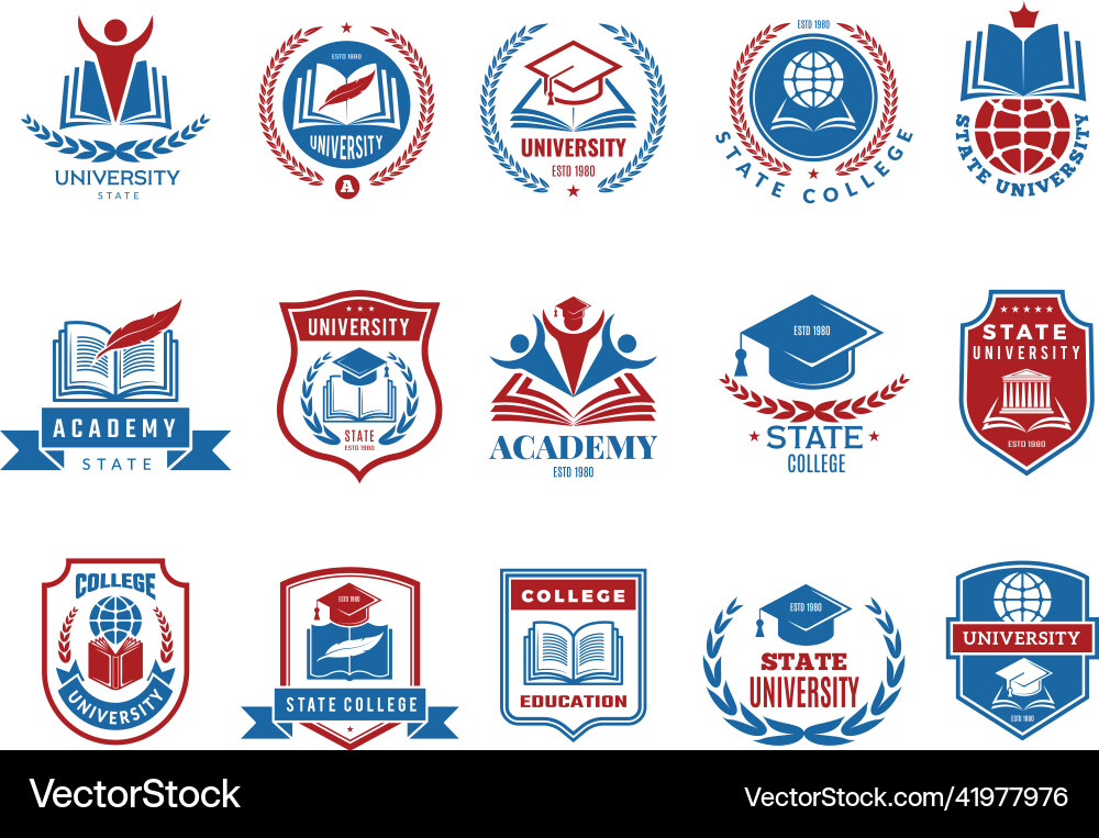 Academic College & University Badges – Royalty-Free Vector | VectorStock