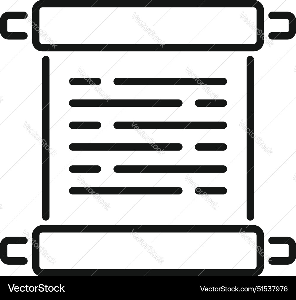 Ancient scroll line icon design Royalty Free Vector Image
