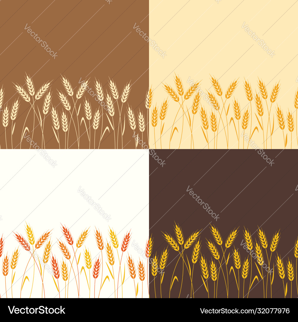 Collection seamless repeating wheat backgrounds Vector Image