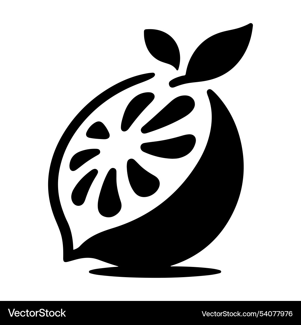 Fresh fruit still life lemon silhouette Royalty Free Vector