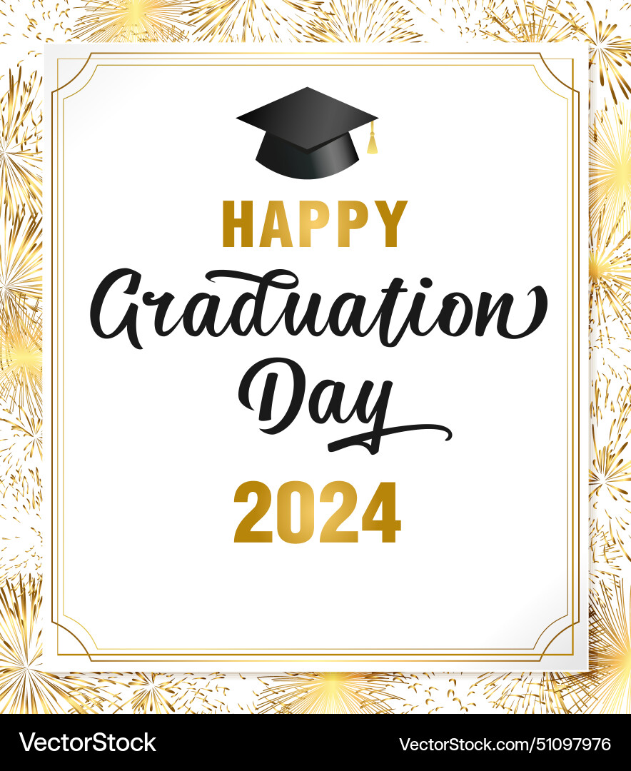 Happy graduation day 2024 school billboard Vector Image