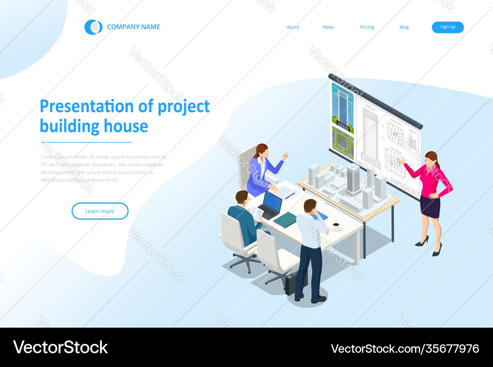Isometric construction project management Vector Image